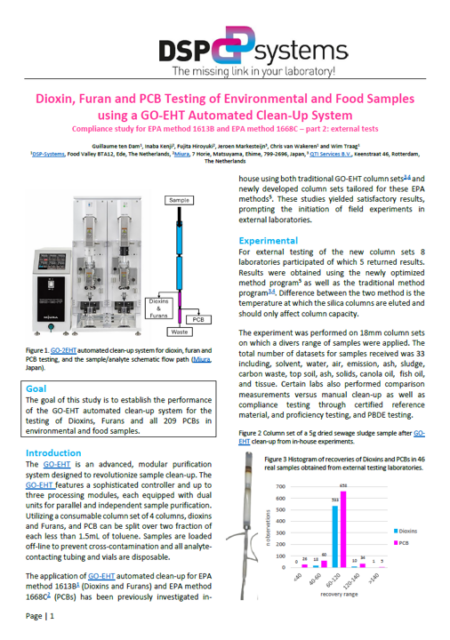 Dioxin sample preparation systems by DSP-Systems